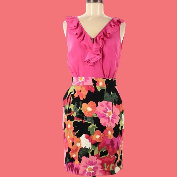 Anthropologie | Dresses | Anthropologie Tabitha Pink Ruffle Floral ...